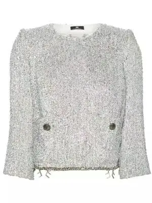 Elisabetta Franchi Tweed Cropped Jacket