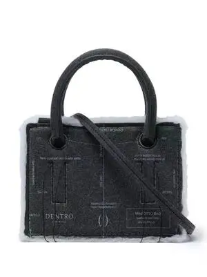 DENTRO Mini Otto Paper Leather Tote Bag - Grey