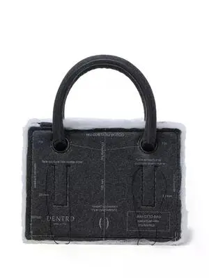 DENTRO Mini Otto Paper Leather Tote Bag - Grey