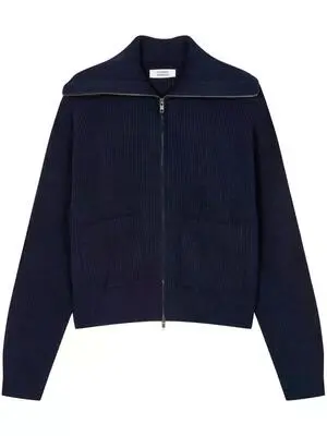 STUDIO TOMBOY Oversized Collar Zip-front Cardigan