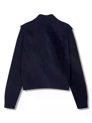 STUDIO TOMBOY Oversized Collar Zip-front Cardigan