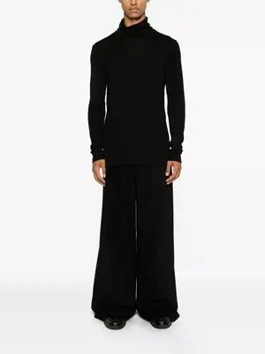 RÓHE Knitted Wool Roll Neck Sweater - Black