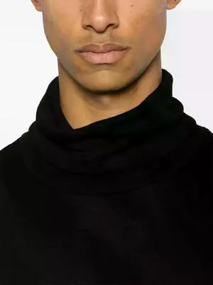 RÓHE Knitted Wool Roll Neck Sweater - Black