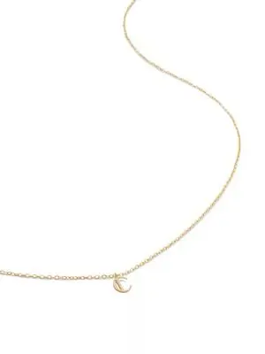 Monica Vinader 14kt Yellow Small Initial 'c' Necklace - Gold