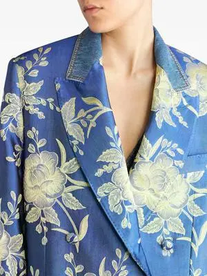 Etro Floral-jacquard Double-breasted Blazer