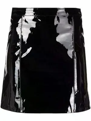 MANOKHI Vinyl Leather Mini Skirt - Black