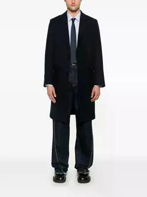 AMI Paris Single-breasted Wool Coat - Blue