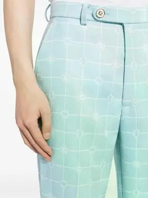 Casablanca Heart Monogram-jacquard Wool Trousers