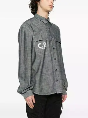 C.P. COMPANY Logo-print Chambray Shirt