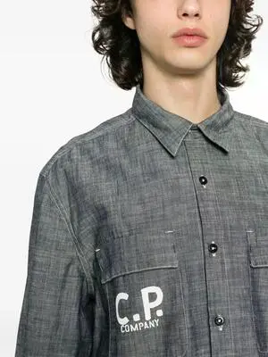 C.P. COMPANY Logo-print Chambray Shirt