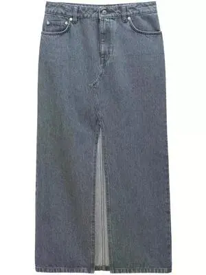 Filippa K Front-slit Organic Cotton Maxi Skirt - Grey