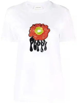 Sportmax Graphic-print Cotton T-shirt - White