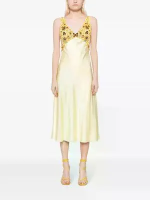 MARY KATRANTZOU Beaded Stretch-silk Slip Dress