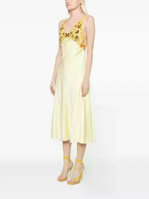 MARY KATRANTZOU Beaded Stretch-silk Slip Dress