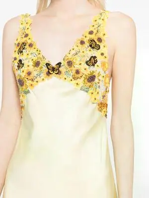 MARY KATRANTZOU Beaded Stretch-silk Slip Dress
