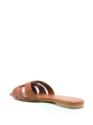 Saint Laurent Tribute Flat Sandals - Neutrals