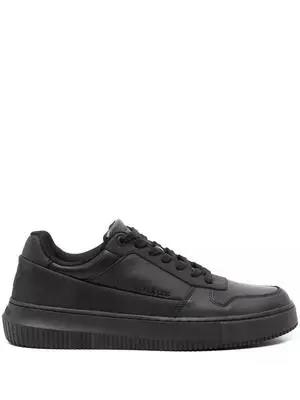 Calvin Klein Logo Debossed Leather Sneakers