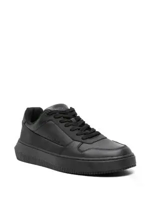 Calvin Klein Logo Debossed Leather Sneakers