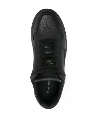 Calvin Klein Logo Debossed Leather Sneakers
