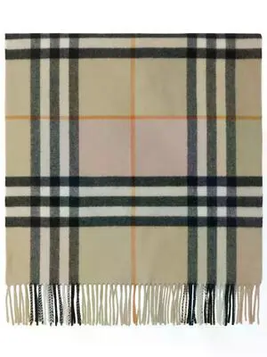 Burberry Wide Check Cashmere Scarf - Neutrals