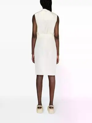 Prada Logo-buckle Straight Faille Skirt