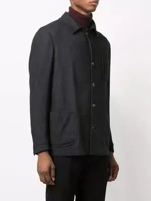 DELL'OGLIO Single-breasted Wool-blend Jacket - Grey
