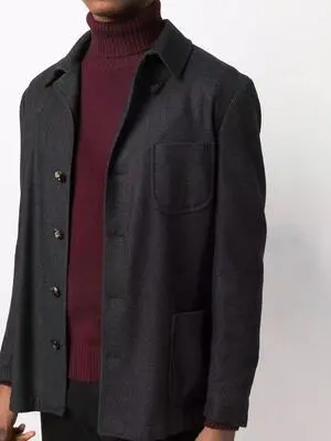 DELL'OGLIO Single-breasted Wool-blend Jacket - Grey