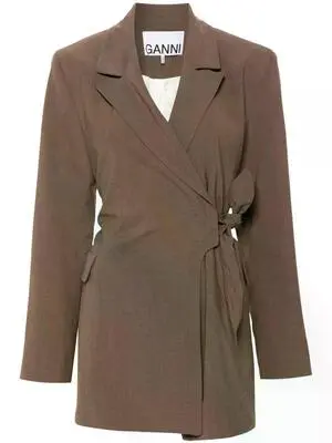 GANNI Knot-belt Wrap Blazer