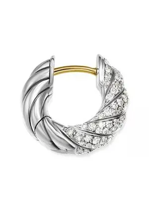 David Yurman Sterling Diamond Hoop Earrings