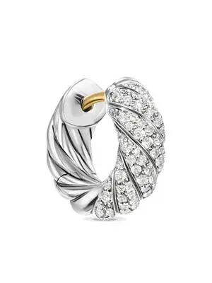 David Yurman Sterling Diamond Hoop Earrings