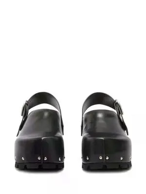 JIL SANDER Stud-embellished Leather Clogs