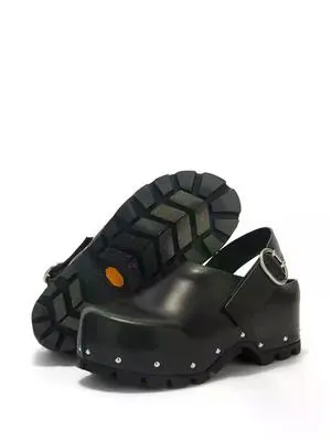 JIL SANDER Stud-embellished Leather Clogs