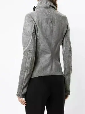 ISAAC SELLAM EXPERIENCE Off-centre Leather Biker Jacket