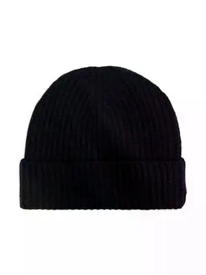 Dsquared2 Ribbed-knit Logo-plate Scarf And Hat Set - Black