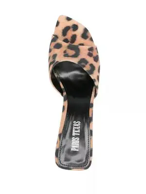 Paris Texas 75mm Lorena Leopard Print Mules