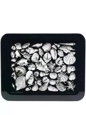 FORNASETTI Conchiglie Marine-print Tray - Black