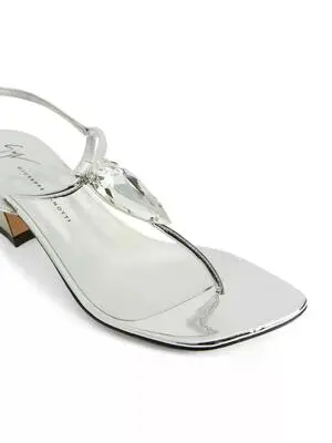 GIUSEPPE ZANOTTI Anthonia Rhinestone-embellished Sandals - Silver