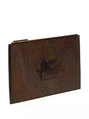 Etro Logo Embroidered Clutch Bag
