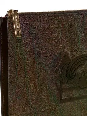 Etro Logo Embroidered Clutch Bag
