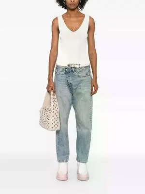 GOLDEN GOOSE Ribbed V-neck Sleeveless Top