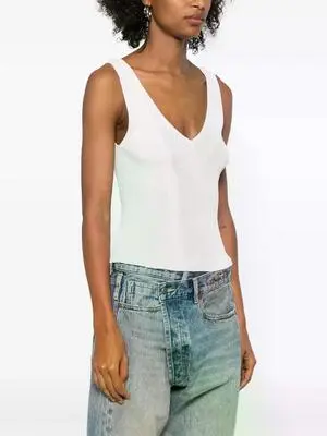 GOLDEN GOOSE Ribbed V-neck Sleeveless Top