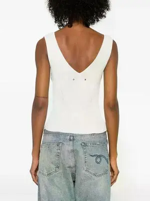 GOLDEN GOOSE Ribbed V-neck Sleeveless Top