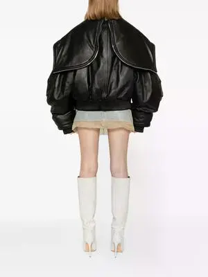 Attico Padded Leather Bomber Jacket