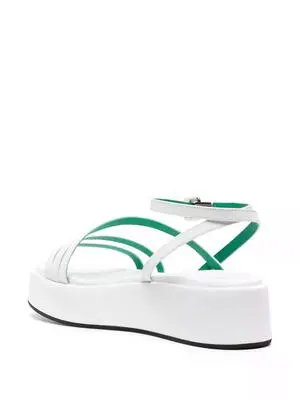 Tommy Hilfiger Leather Platform Sandals - White