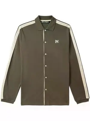 Palm Angels Monogram-embroidered Cotton Shirt - Brown
