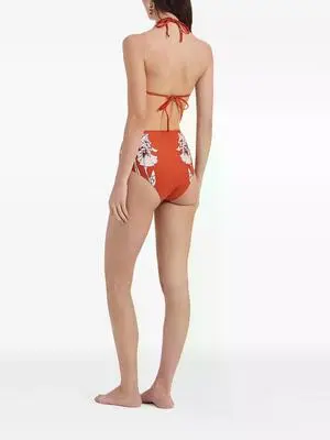 La DoubleJ High Waisted Floral Bikini Bottoms - Orange