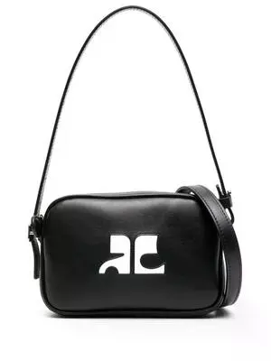 COURREGES Logo-appliqué Leather Shoulder Bag