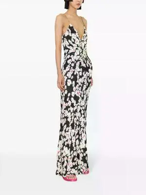 MSGM Floral-print Crepe Maxi Dress