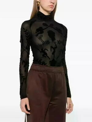 Casablanca Devoré-effect Bodysuit