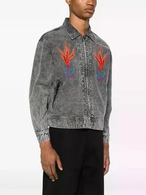 MYNE Embroidered Peacock Canvas Jacket